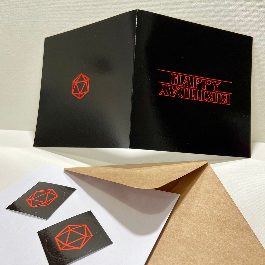 Stranger Things - Wishing You a Strange Birthday Card. Black & Red ...