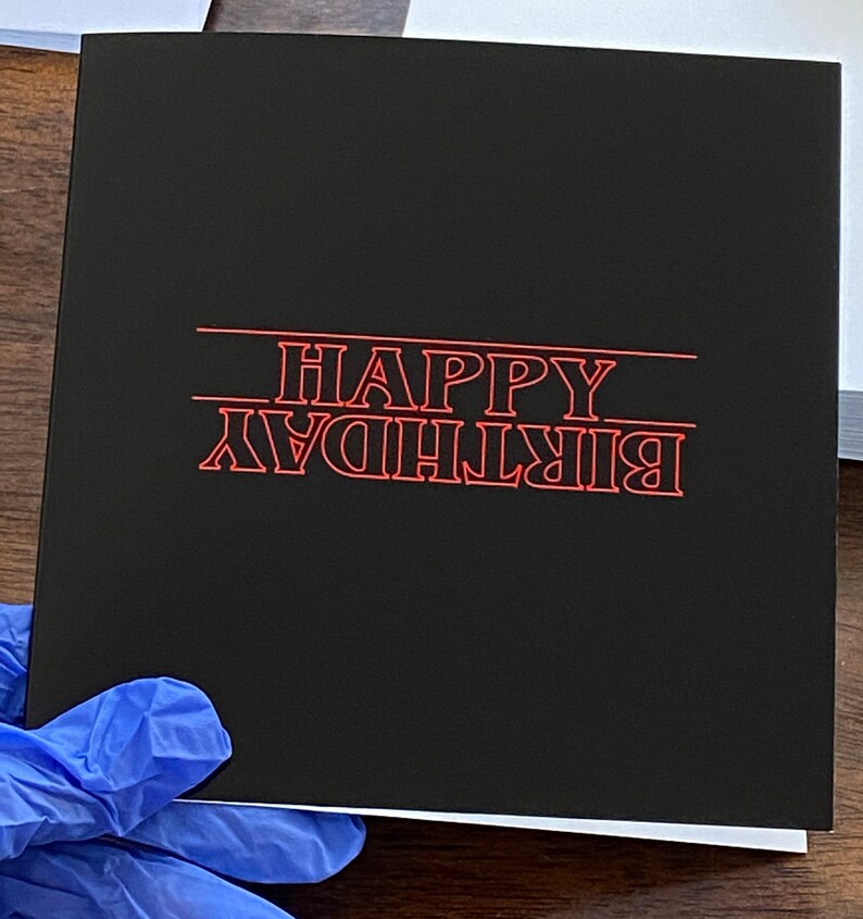 Stranger Things - Wishing You a Strange Birthday Card. Black & Red ...