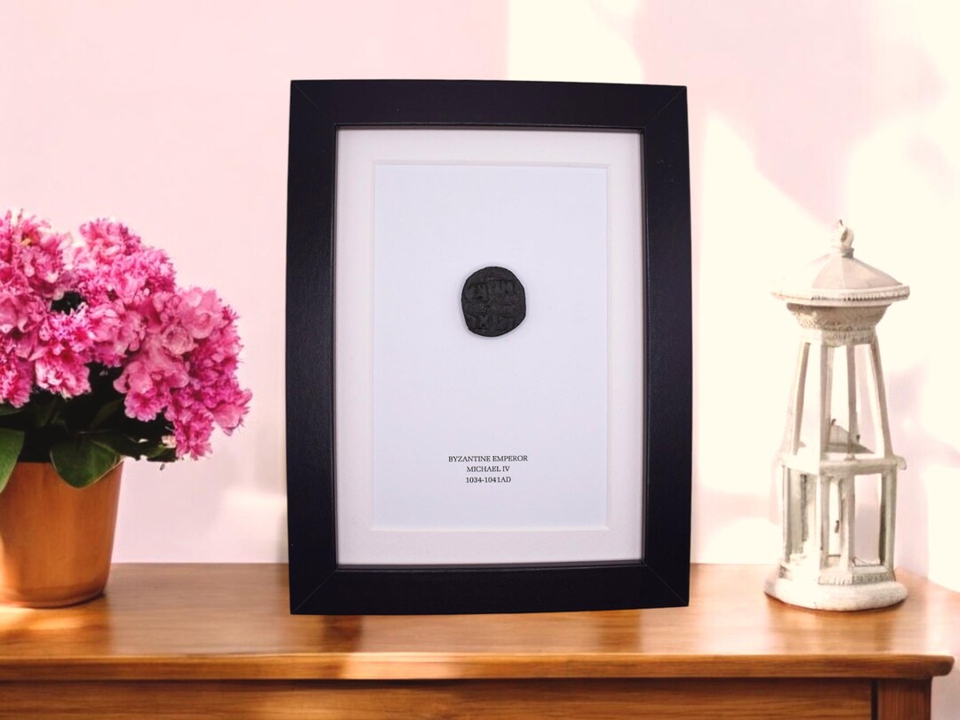 Byzantine Emperor Michael IV Coin Framed 7x5 - Genuine Man Cave ...