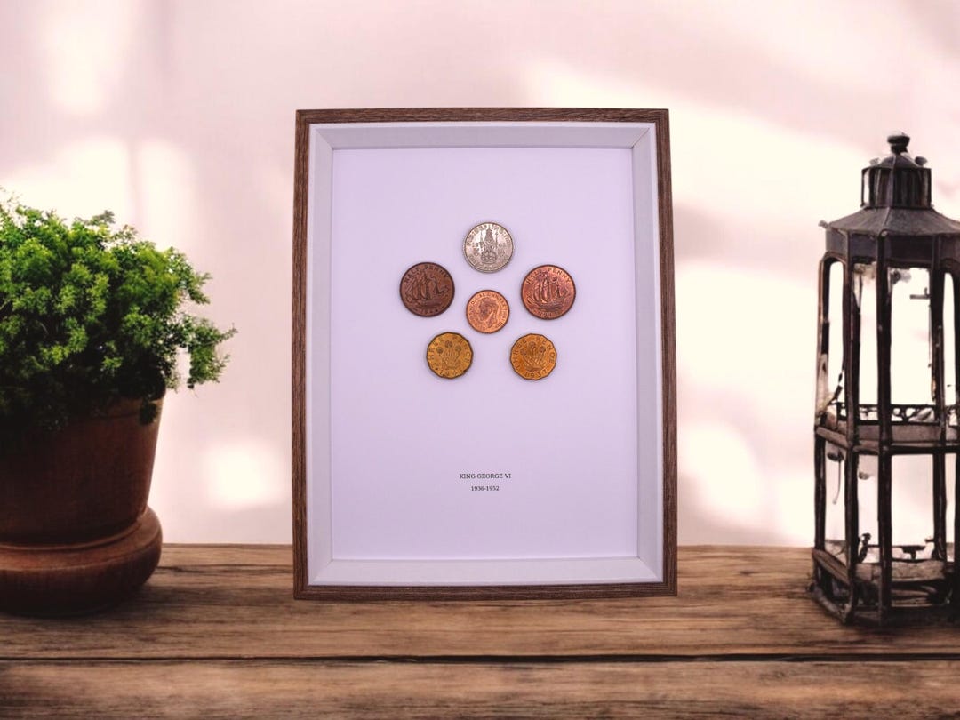 King George VI Coin Collection Framed (1936-1952) - Genuine King George ...