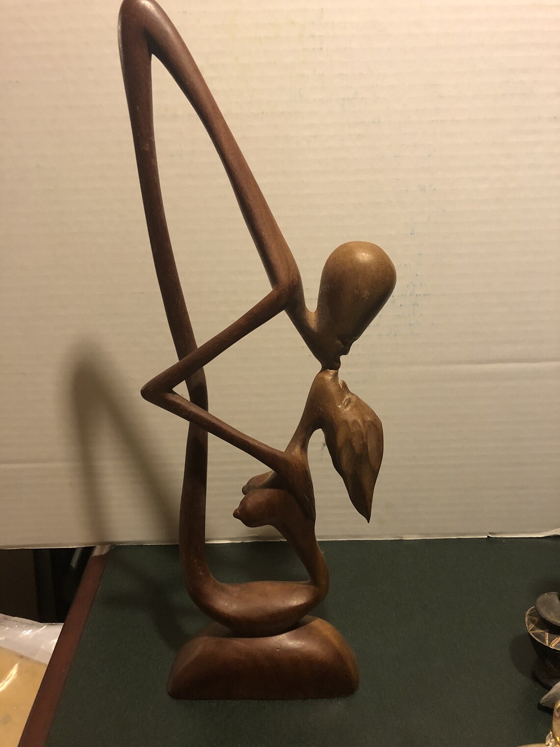 Delicately Carved Wooden Kissing Couple Statue USED - Etsy