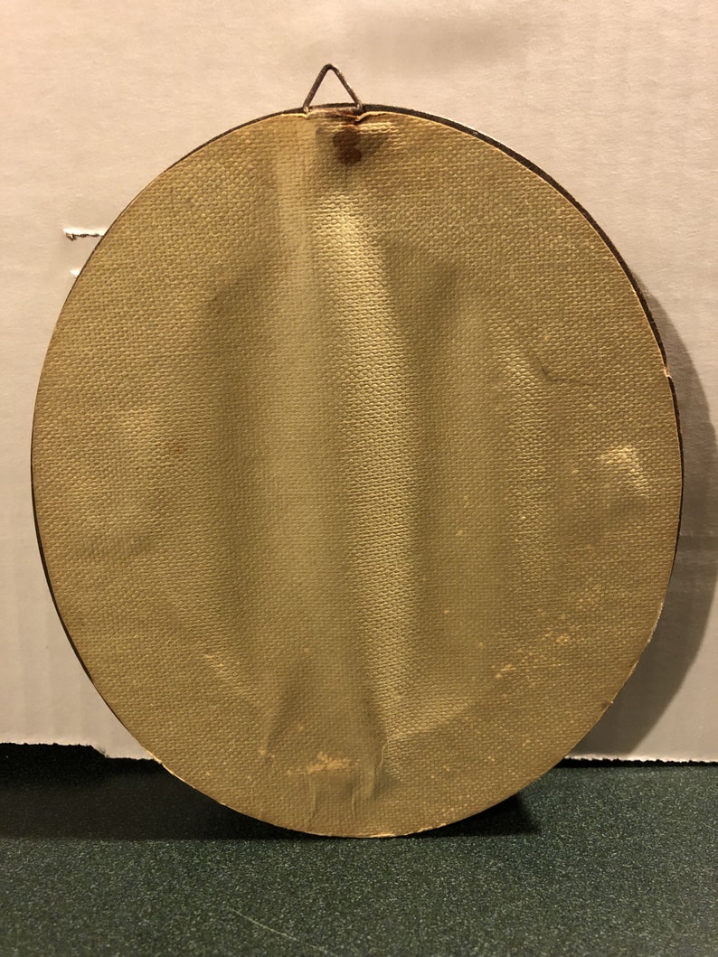 Antique Small Wooden Oval Frame With Mother and Child Picture on Silk ...