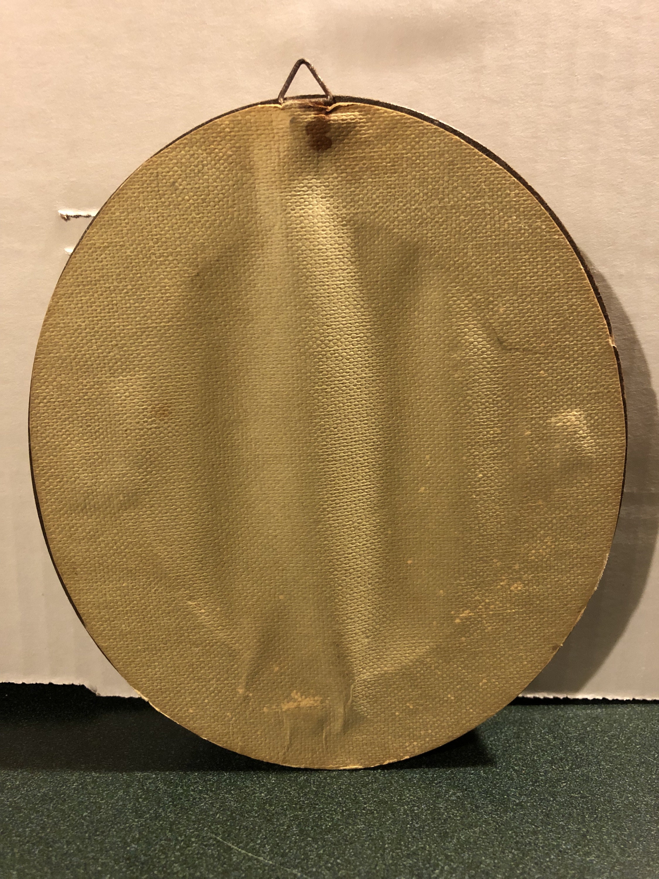 Antique Small Wooden Oval Frame With Mother and Child Picture on Silk ...