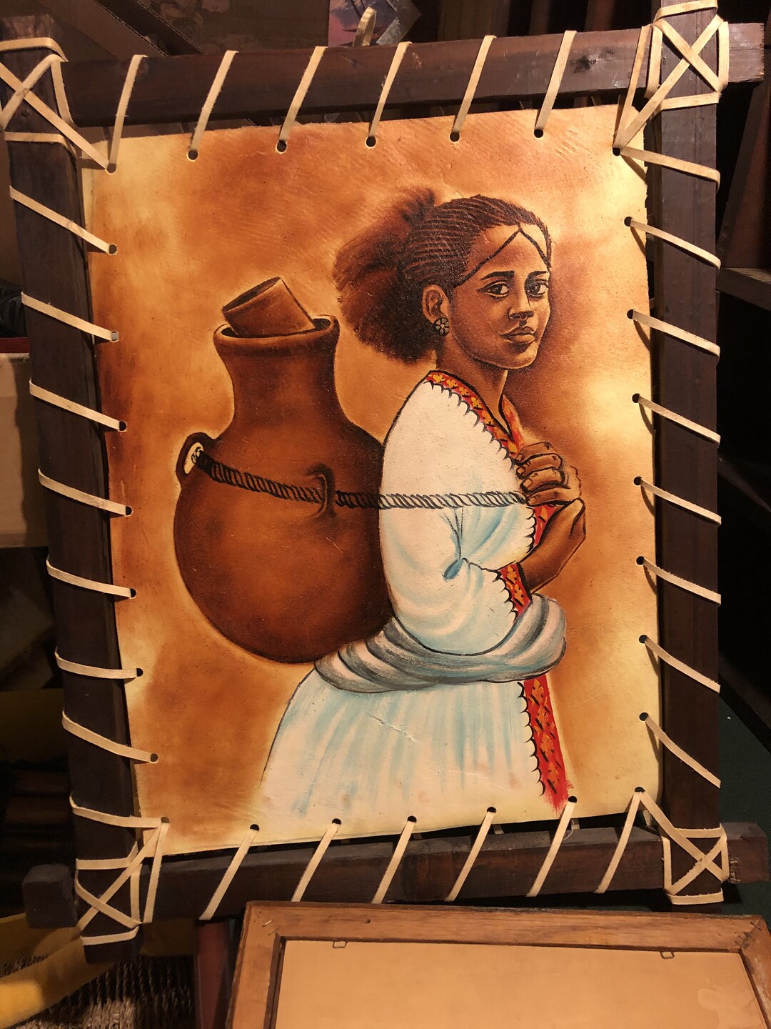 Animal Hide Painting of Indigenous Woman - Etsy