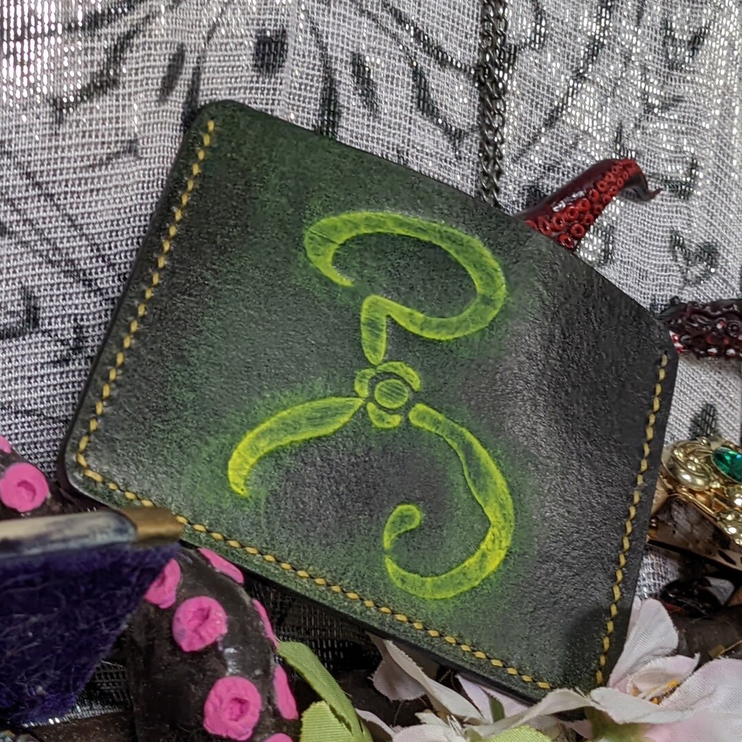 The Yellow Sign Wallet, Card Wallet, Cthulhu Wallet, Handmade Leather ...