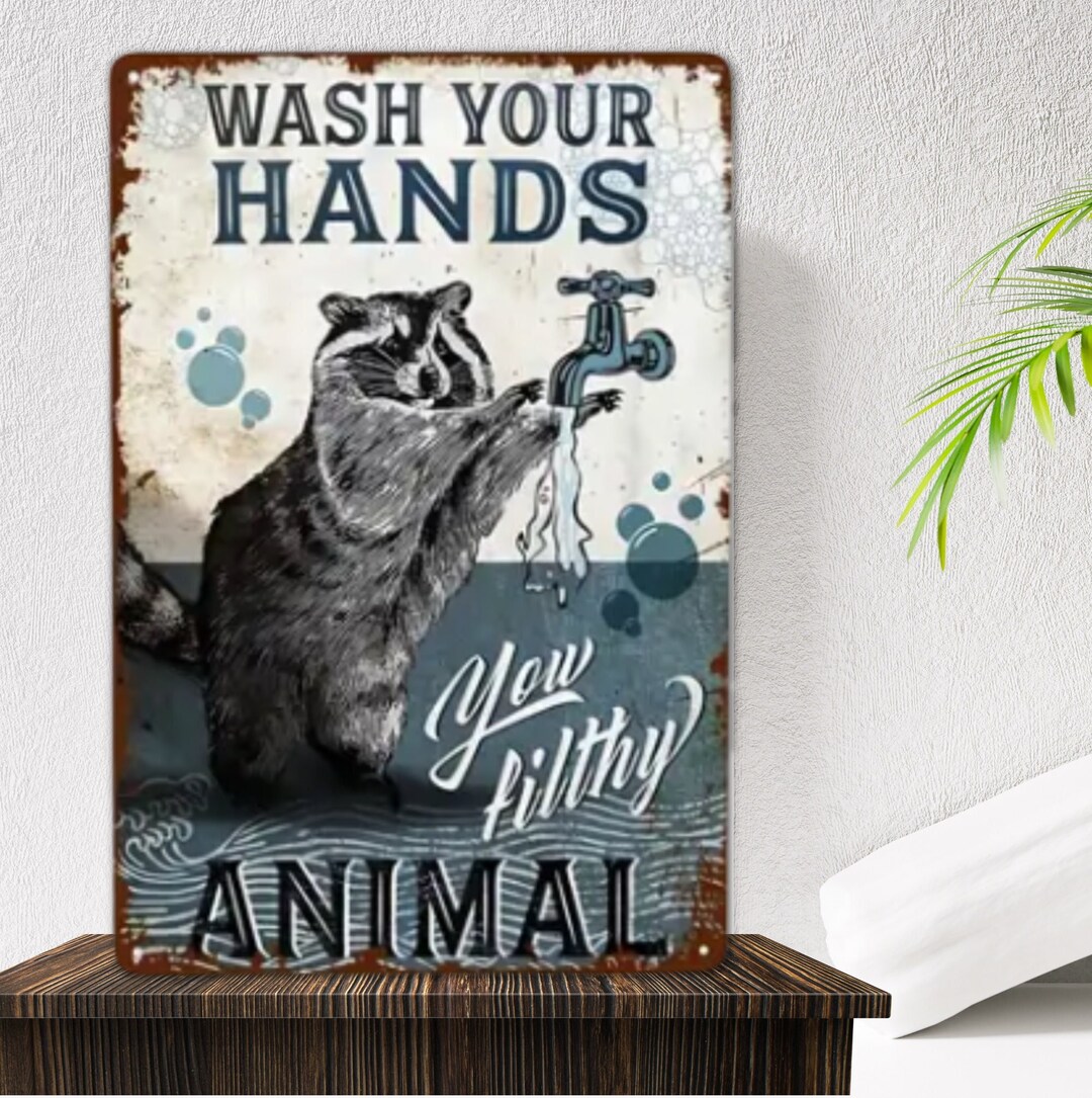 Wash Your Hands Animal Cat Vintage Tin Sign - Etsy