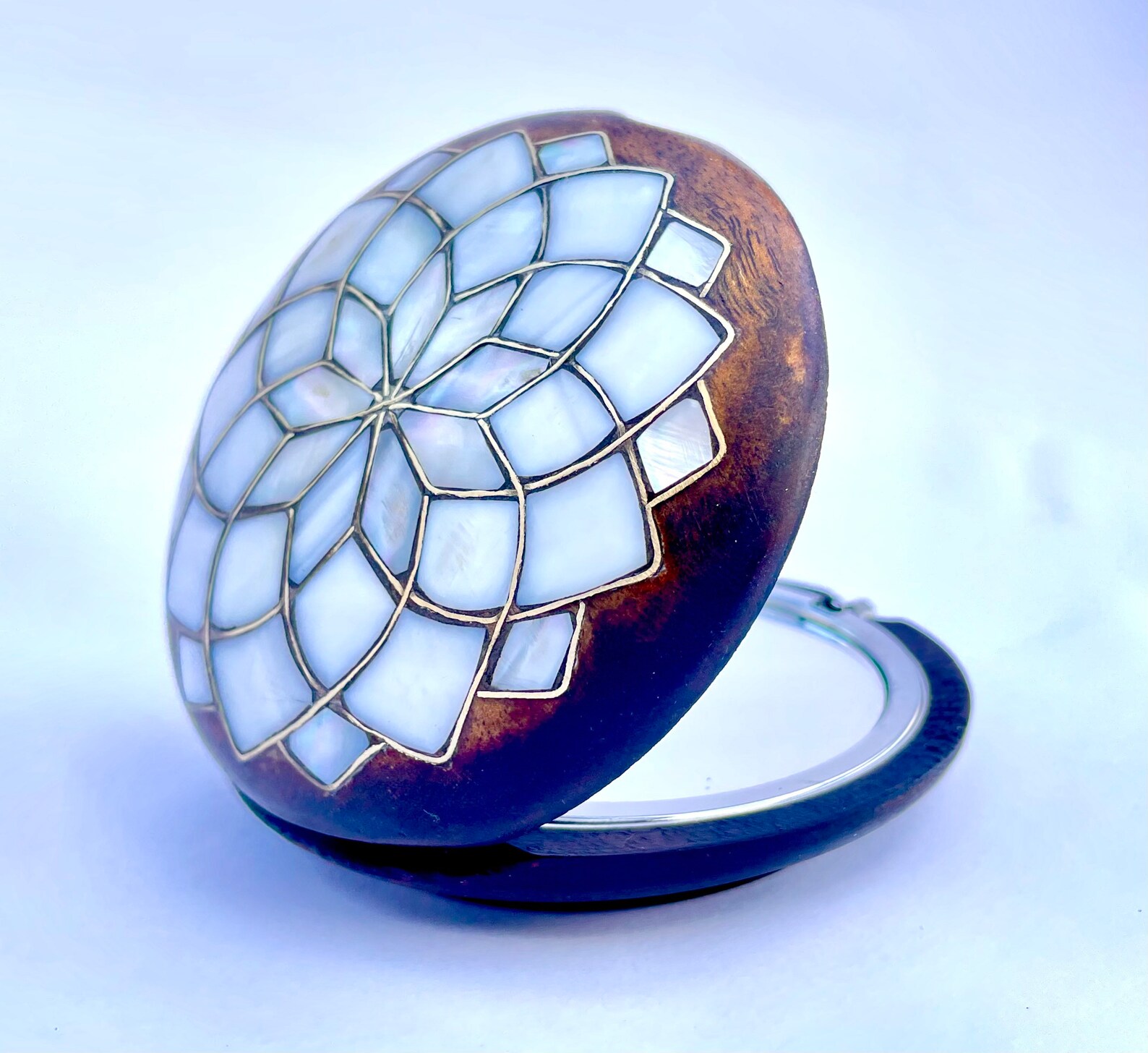 Vintage Compact Mirror Small Makeup Mirror Authentic Hand - Etsy