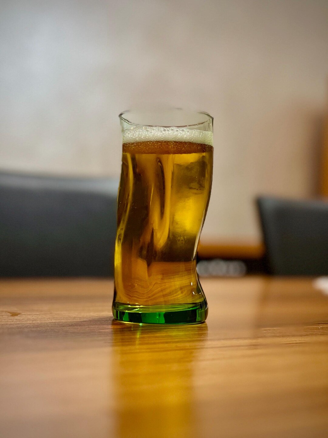 Wavy Beer Glass, Hand Blown Water Glass, Set of 4 Handmade Glassware ...