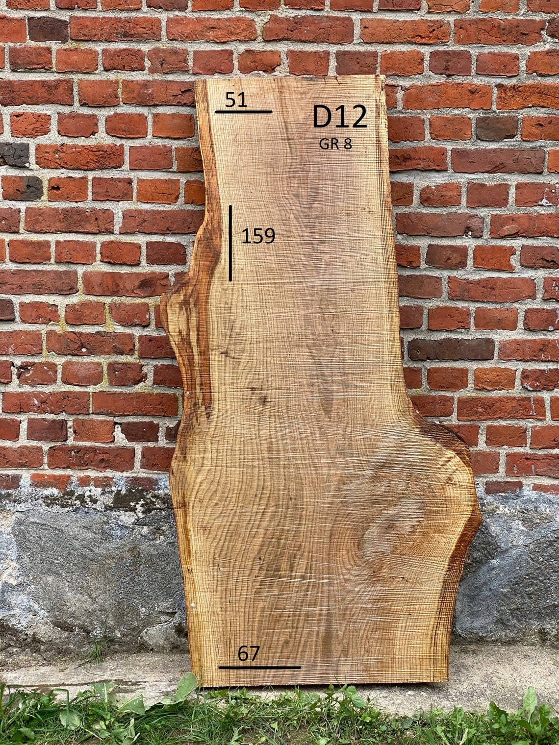 White Oak Live Edge Slab , Solid Wood Board, Table Top, Oak, Natural ...