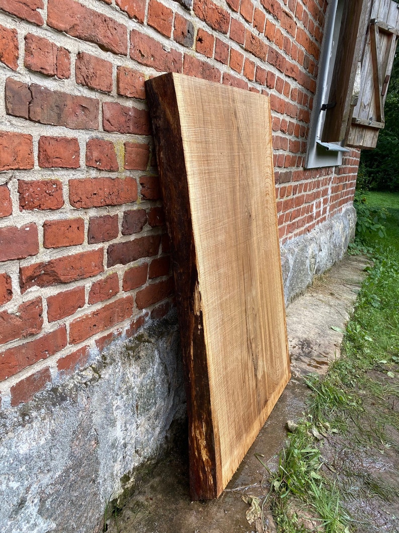 White Oak Live Edge Slab , Solid Wood Board, Table Top, Oak, Natural ...