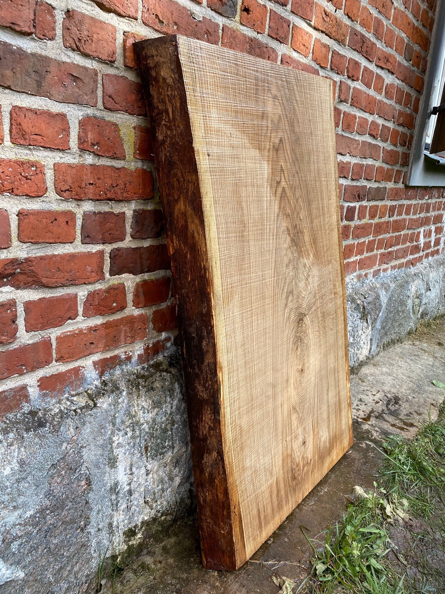 White Oak Live Edge Slab , Solid Wood Board, Table Top, Oak, Natural ...