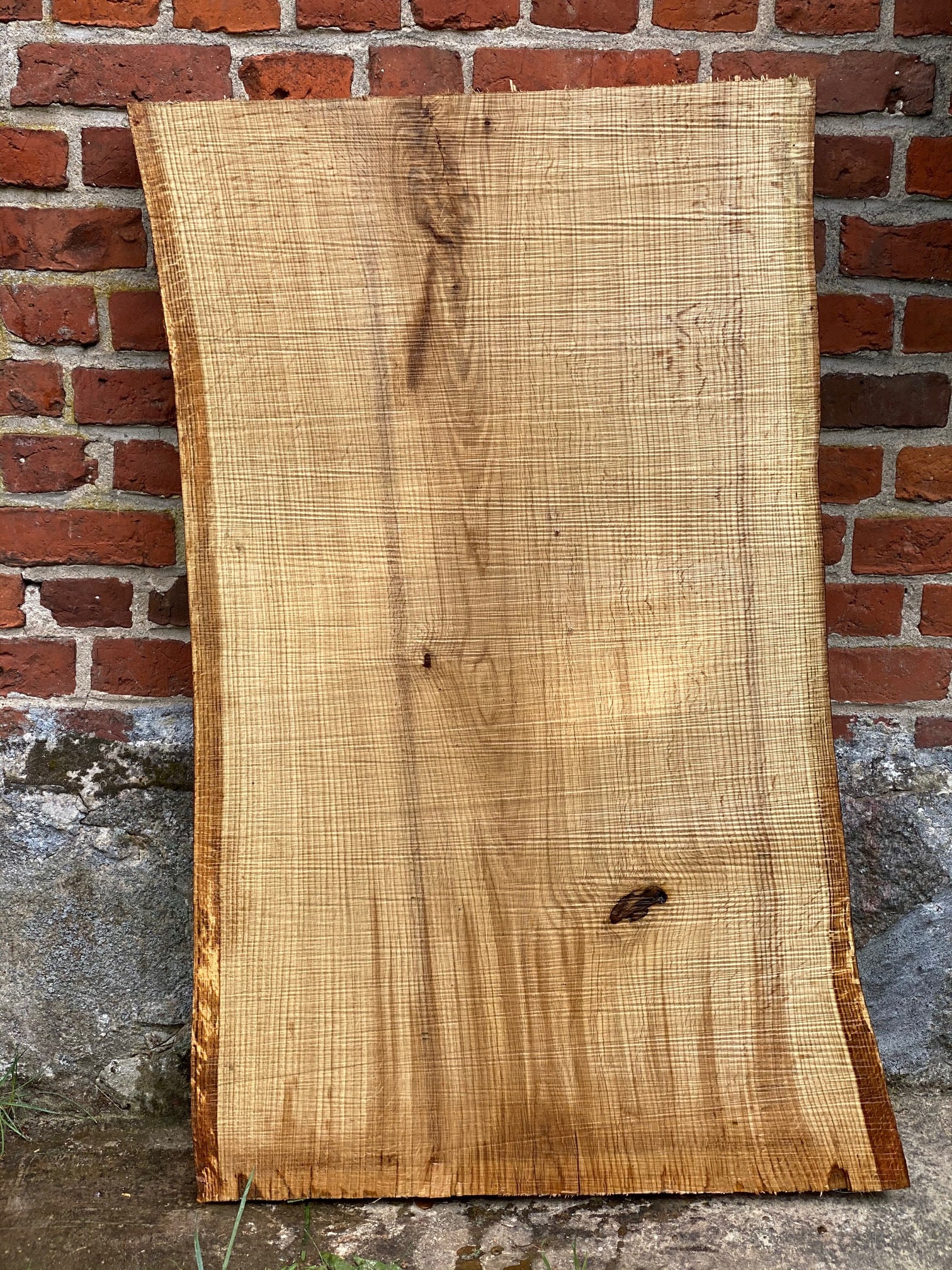 White Oak Live Edge Slab , Solid Wood Board, Table Top, Oak, Natural ...