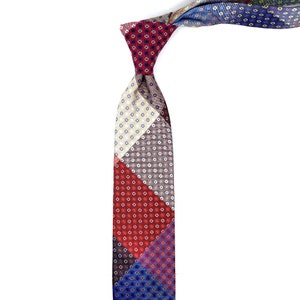 Floral Patchwork Necktie With Pocketsquare, Mens Unique Gift Tie ...