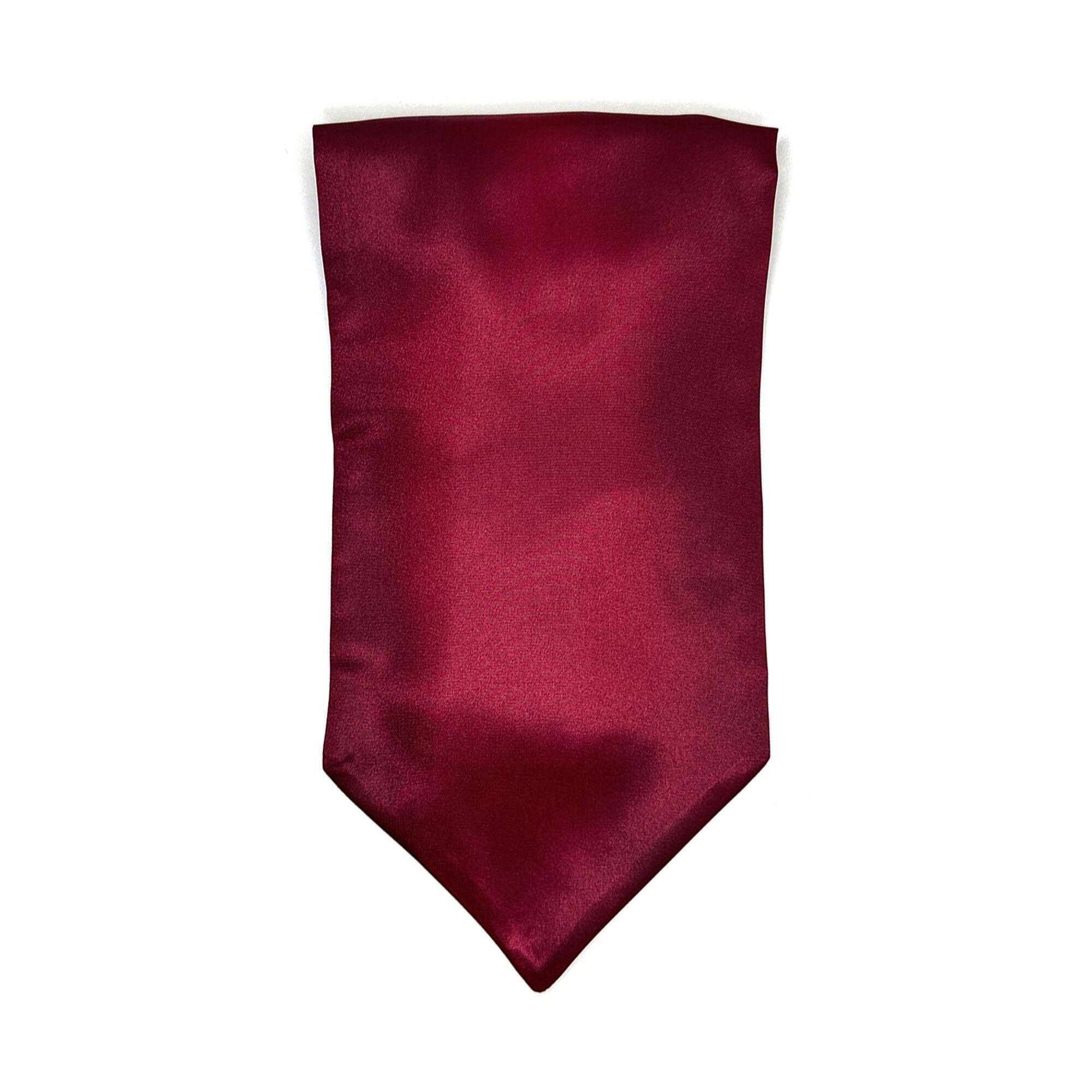 Burgundy Satin Ascot Tie: Elegant Cravat, Vintage Style Neckwear - Etsy