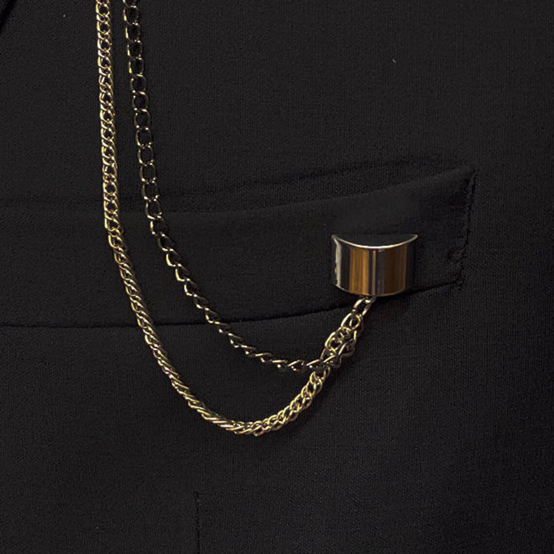 Shirt Collar Pin Chain Jacket Brooch Chain Pin Silver Lapel - Etsy