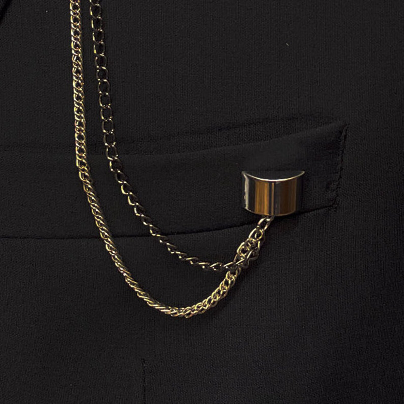 Shirt Collar Pin Chain Jacket Brooch Chain Pin Silver Lapel - Etsy