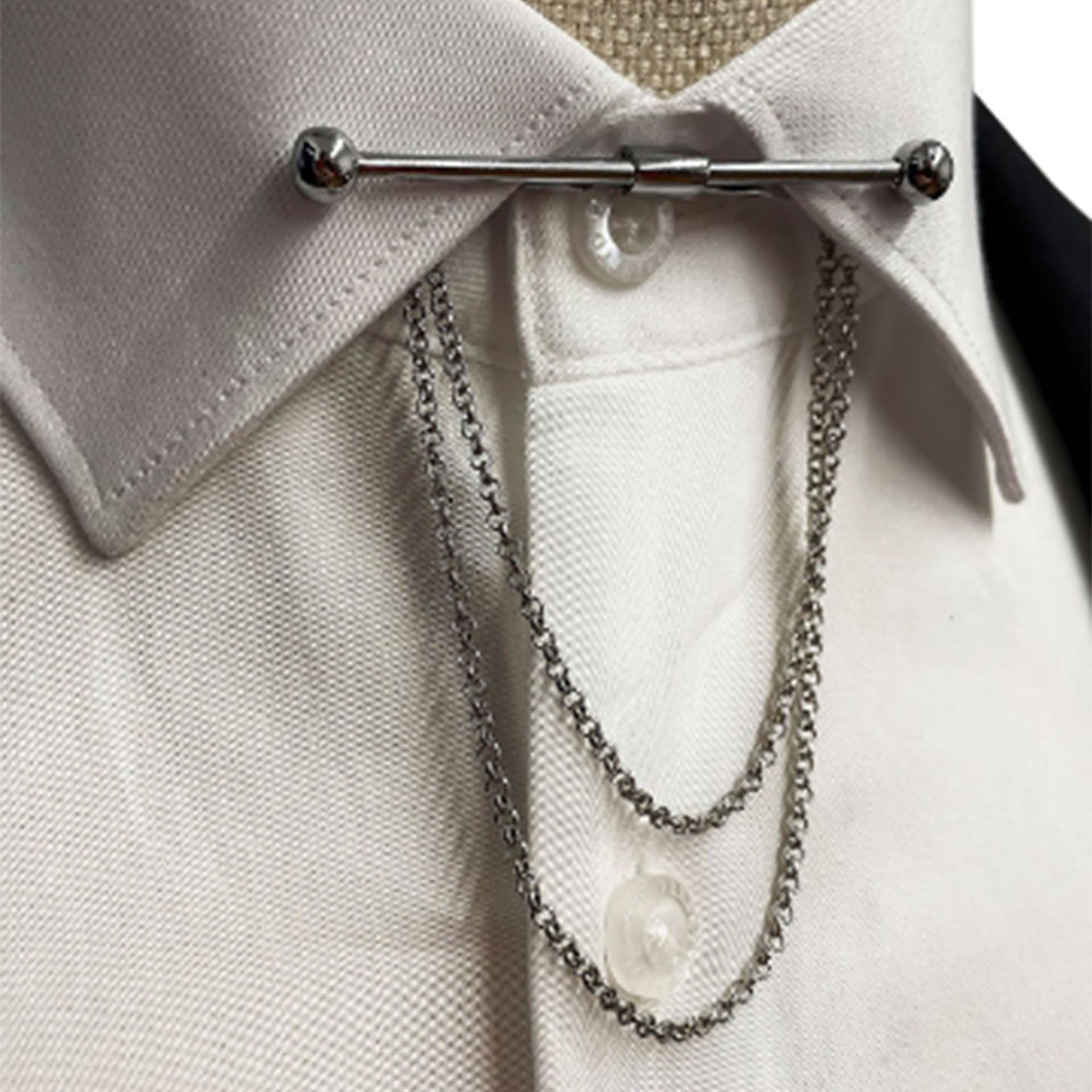 Shirt Collar Bar Chain, Silver Collar Pin Chain, Gold Collar Pin ...