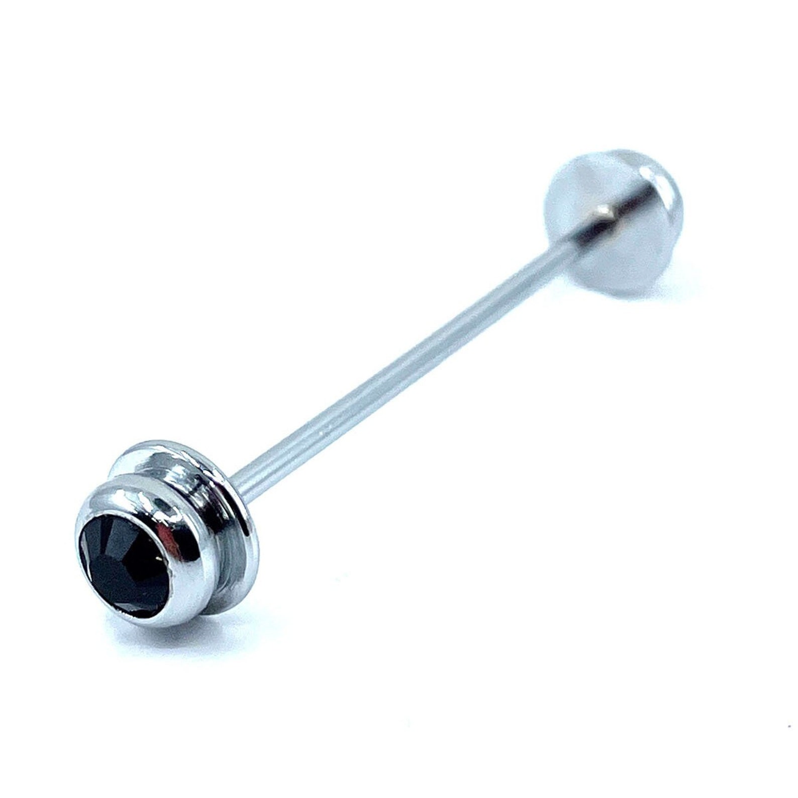 Mens Shirt Collar Bar: Silver Lapel Pin With Black Stone - Etsy