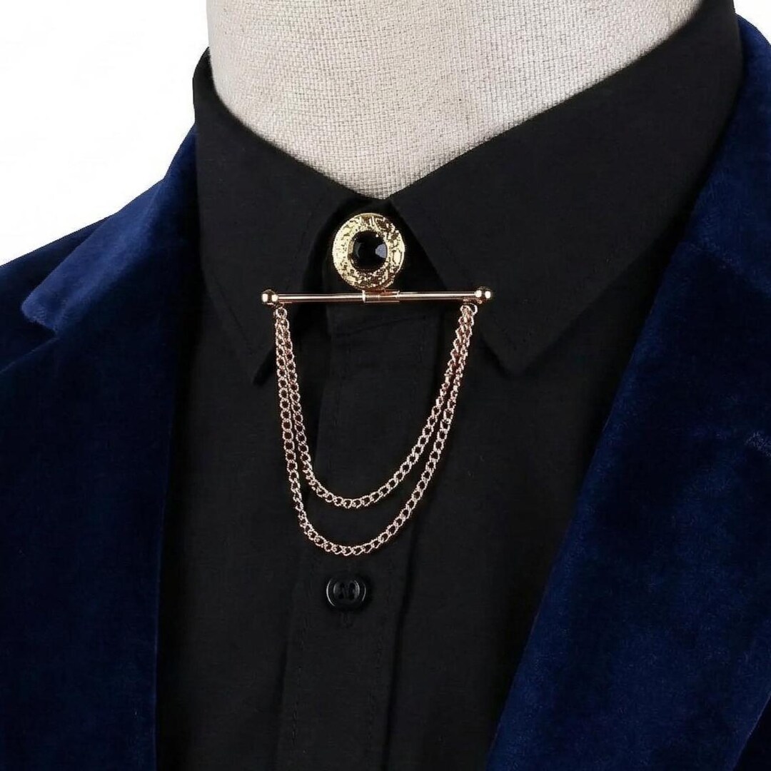 Gold Collar Chain With Button Cover: Vintage Wedding Accessory - Etsy
