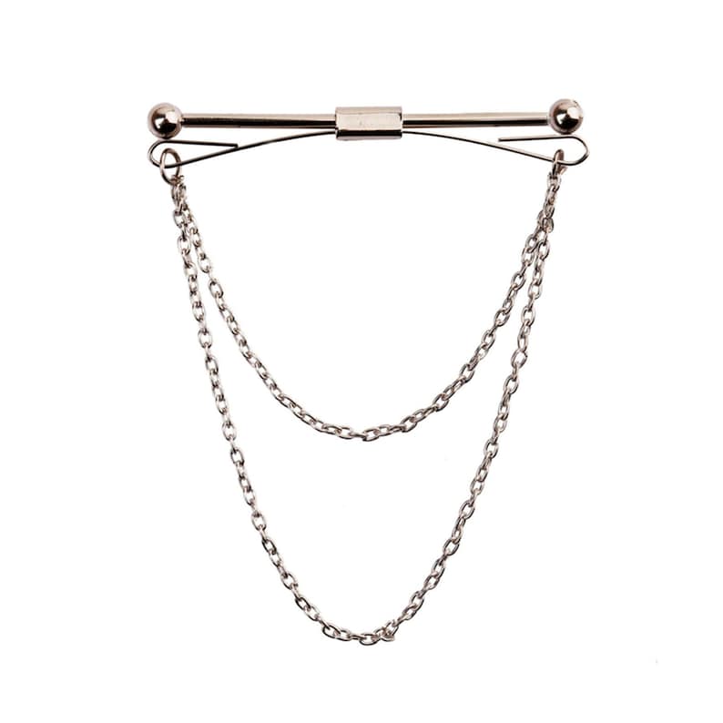 Shirt Collar Bar Chain Silver Collar Pin Chain Gold Collar - Etsy