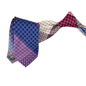 Floral Patchwork Necktie With Pocketsquare, Mens Unique Gift Tie ...