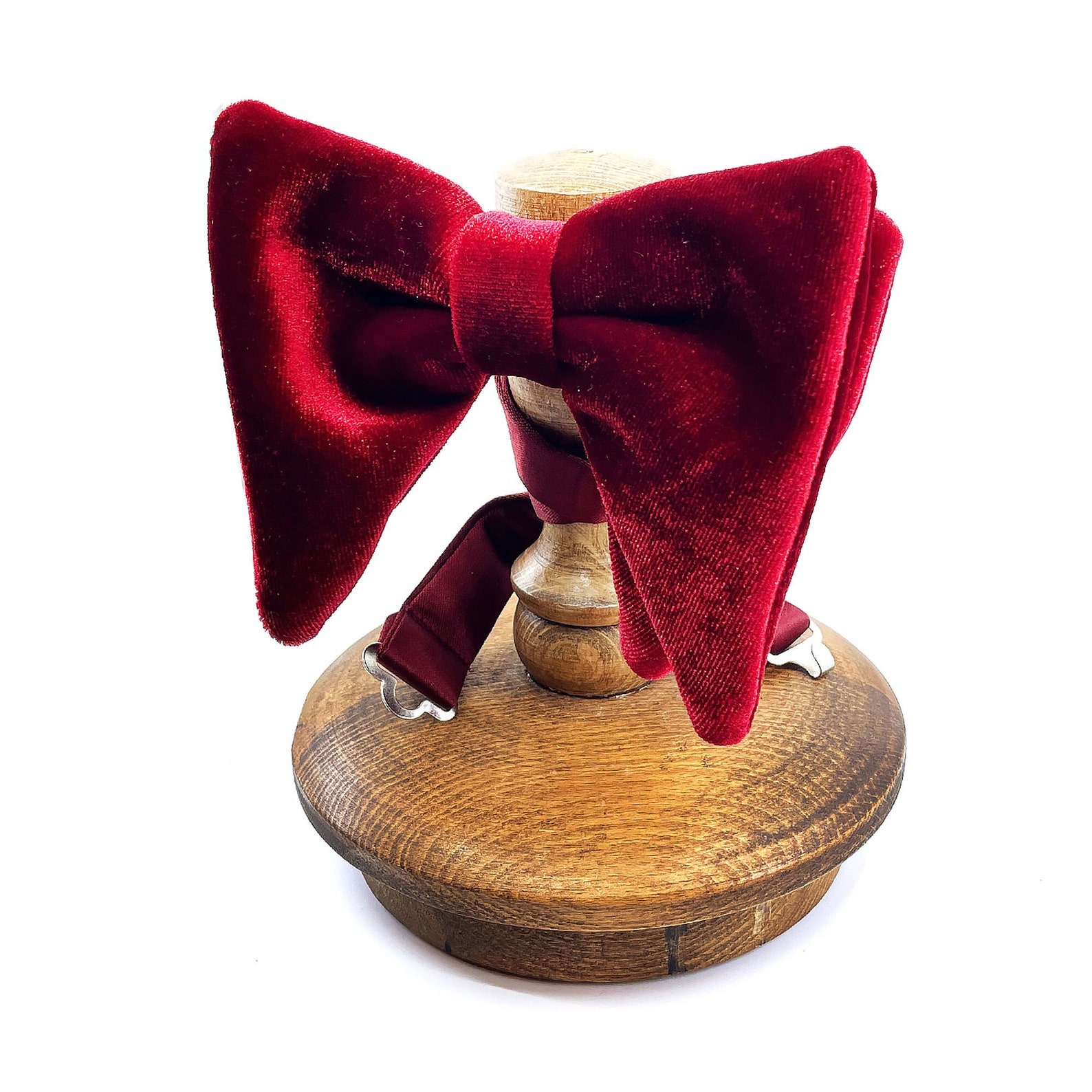 Red Velvet Big Bow Tie, Handmade Formal Statement Accessory - Etsy