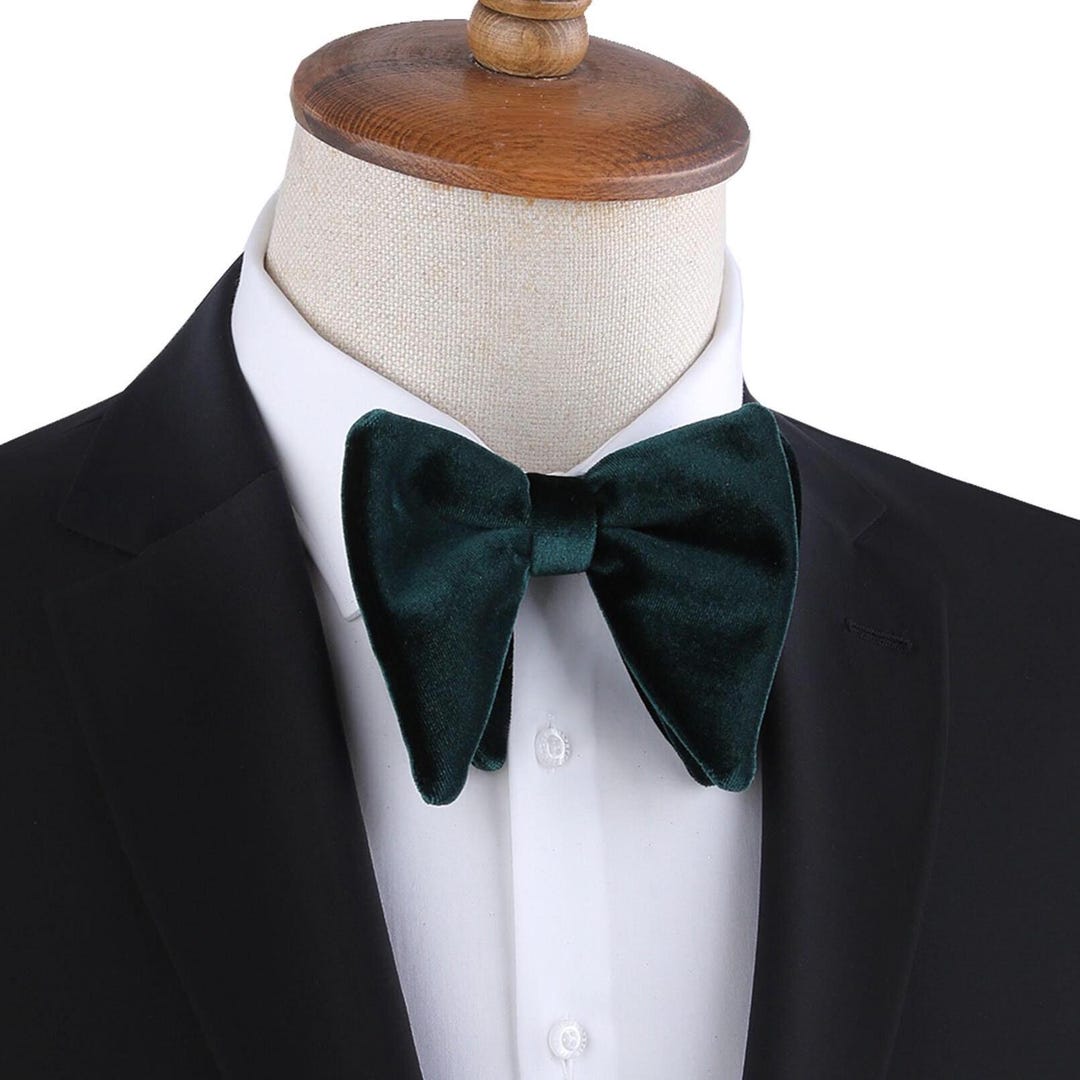 Emerald Green Velvet Bow Tie, Forest Wedding Groom Accessory - Etsy