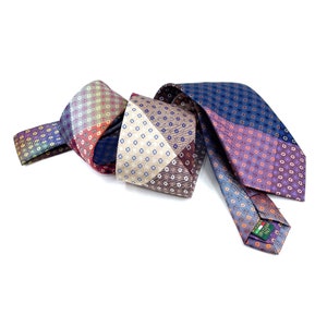 Floral Patchwork Necktie With Pocketsquare, Mens Unique Gift Tie ...