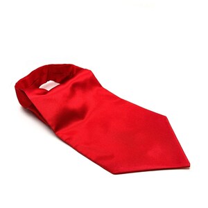 Solid Red Ascot Cravat, Satin Ascot for Men, Red Solid Mens Motif Ascot ...