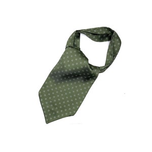 Olive Green Satin Ascot Cravat: Elegant Floral Wedding Neckwear - Etsy