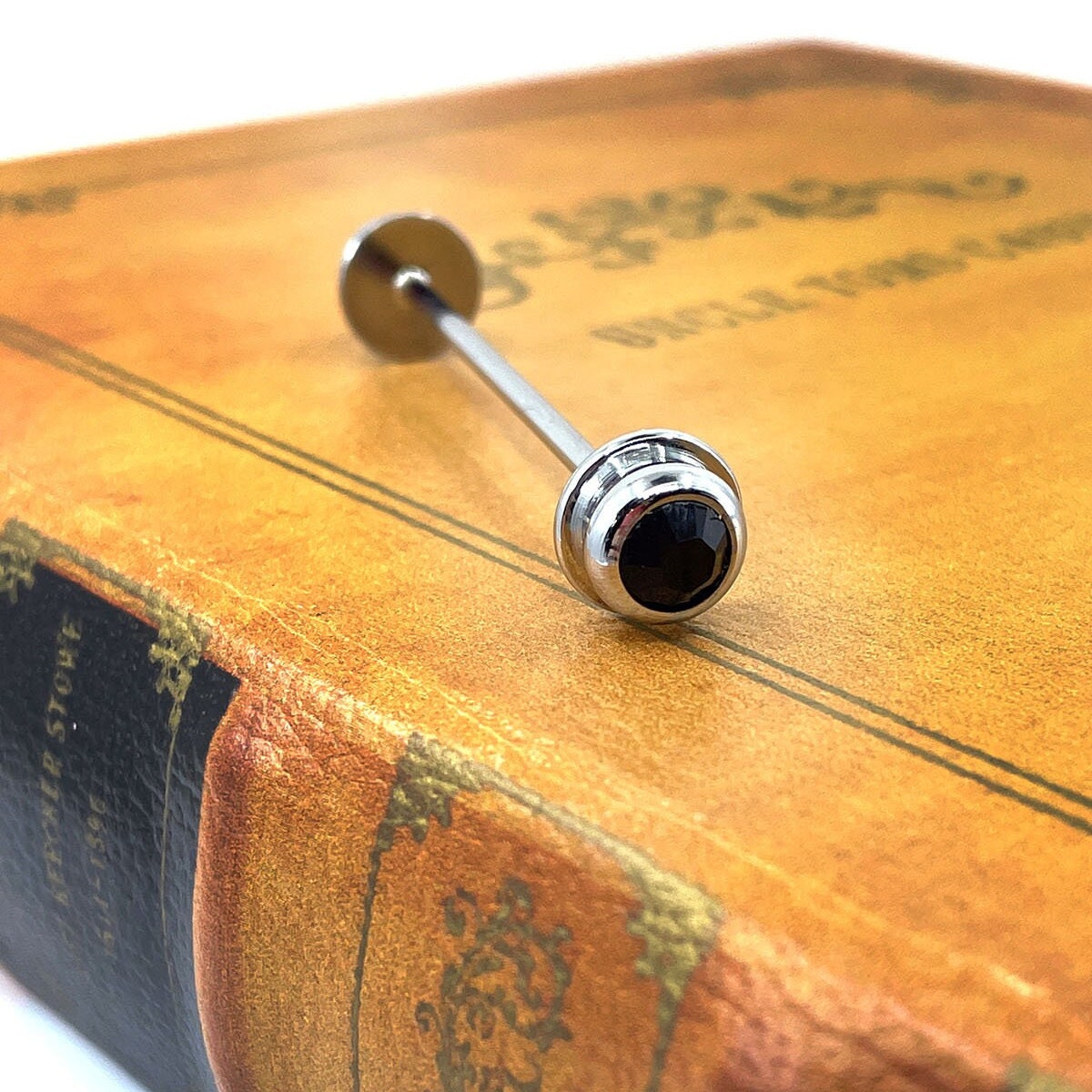 Mens Shirt Collar Bar: Silver Lapel Pin With Black Stone - Etsy
