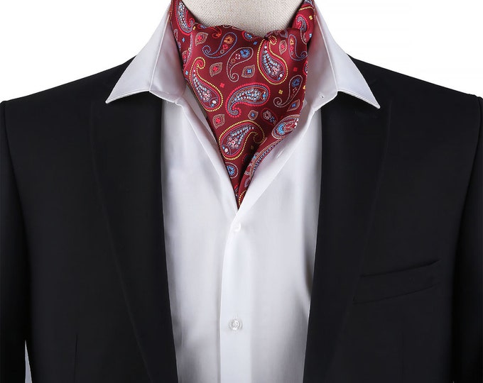 Momos Red Color Ascot Men's Scarf - Etsy Canada
