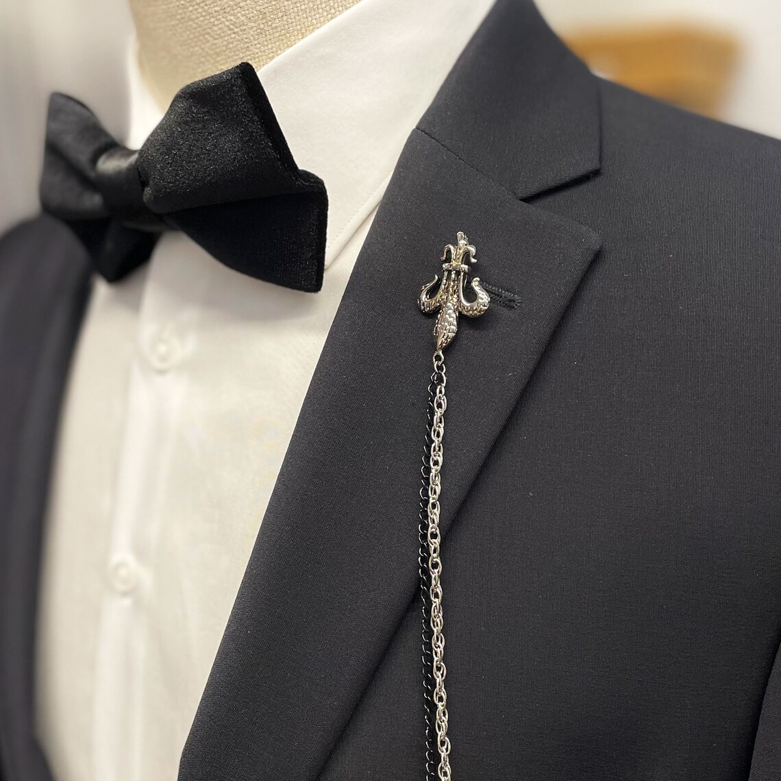 Mens Silver Shirt Collar Pin Jacket Brooch for Men Jacket | Etsy