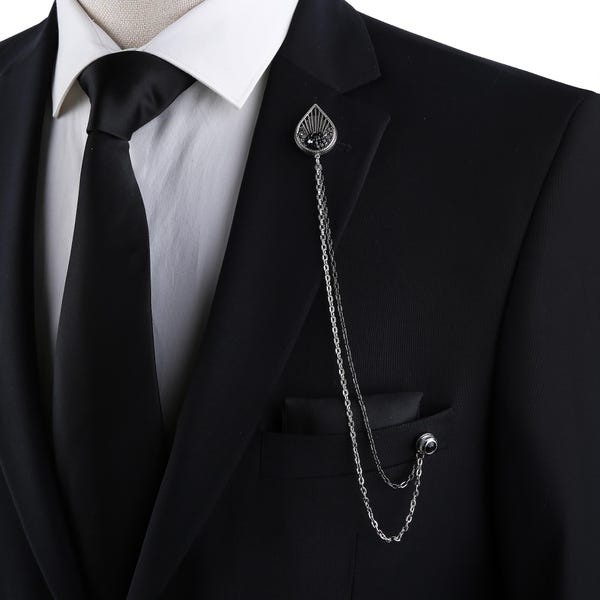 Black Tuxedo Brooch Chain - Etsy