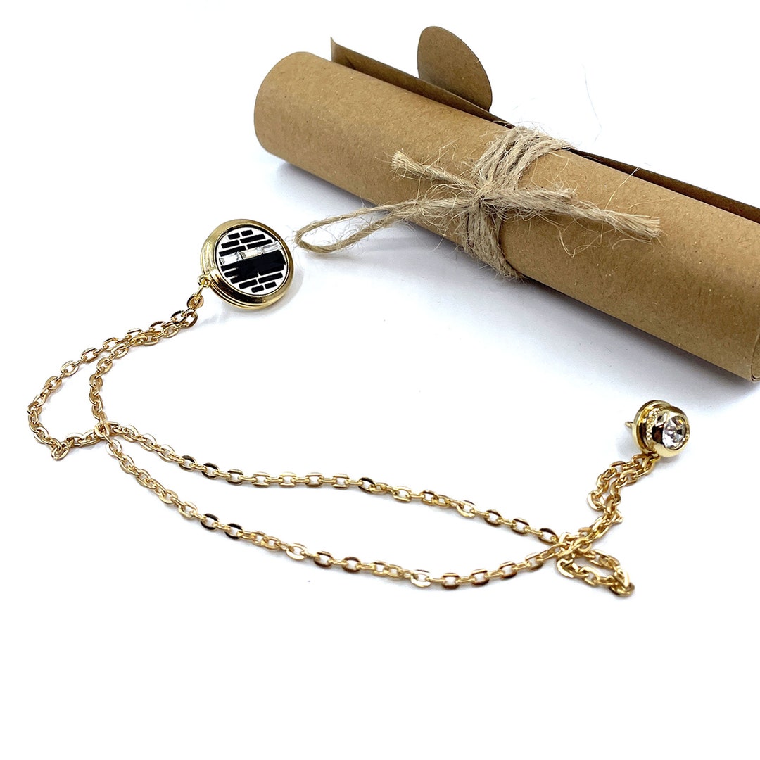 Gold Color Shirt Pin Chain for Men, Lapel Pin Chain, Mens Lapel Brooch ...