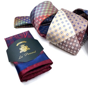 Floral Patchwork Necktie With Pocketsquare, Mens Unique Gift Tie ...