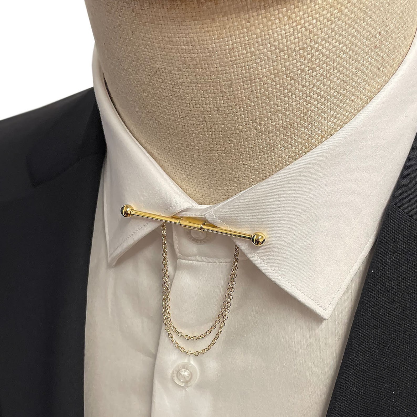 Shirt Collar Bar Chain, Silver Collar Pin Chain, Gold Collar Pin ...