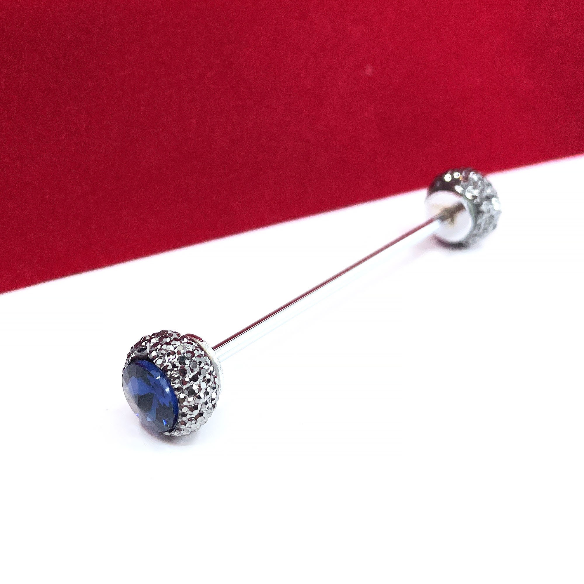 Navy Stone Shirt Collar Bar Pin: Stylish Men's Accessory - Etsy