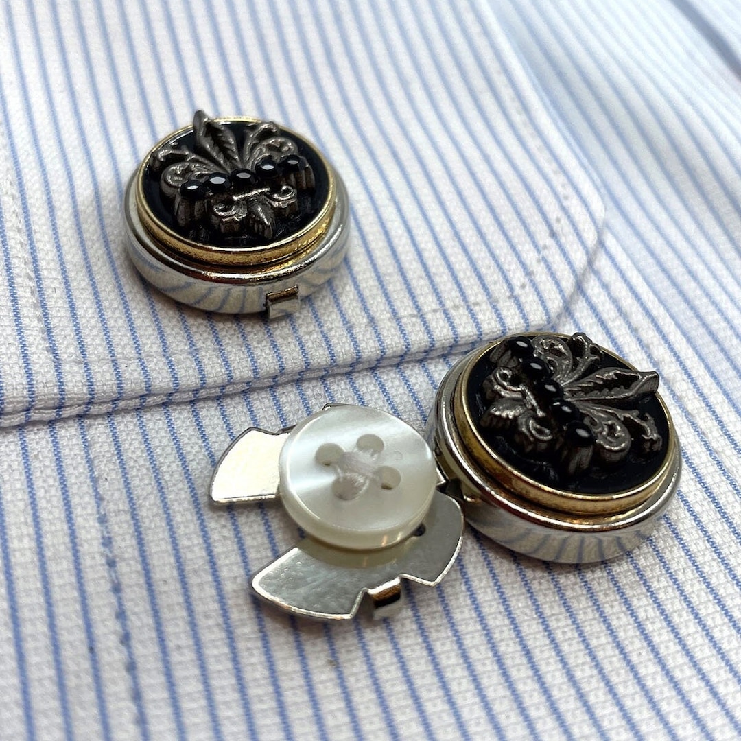 Shirt Button Cover Cufflinks, Handmade Silver Cufflinks, Men Motif ...