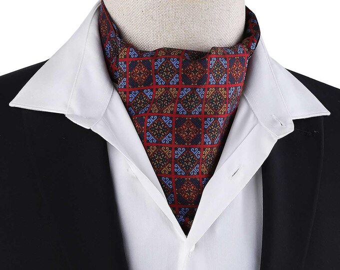 Momos Red Color Ascot Men's Scarf - Etsy Canada