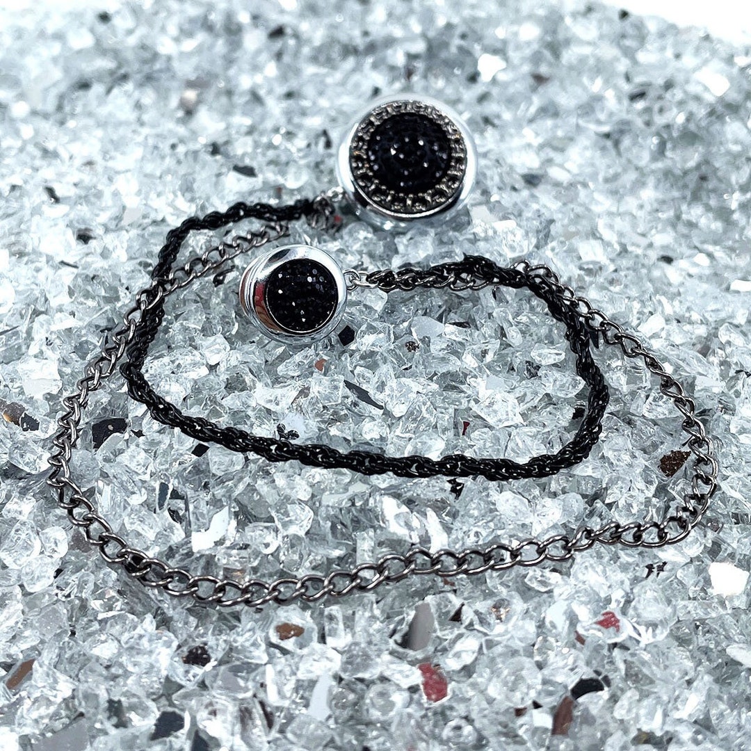 Silver Jacket Pin, Mens Lapel Pin Chain, Lapel Brooch for Men, Mens ...