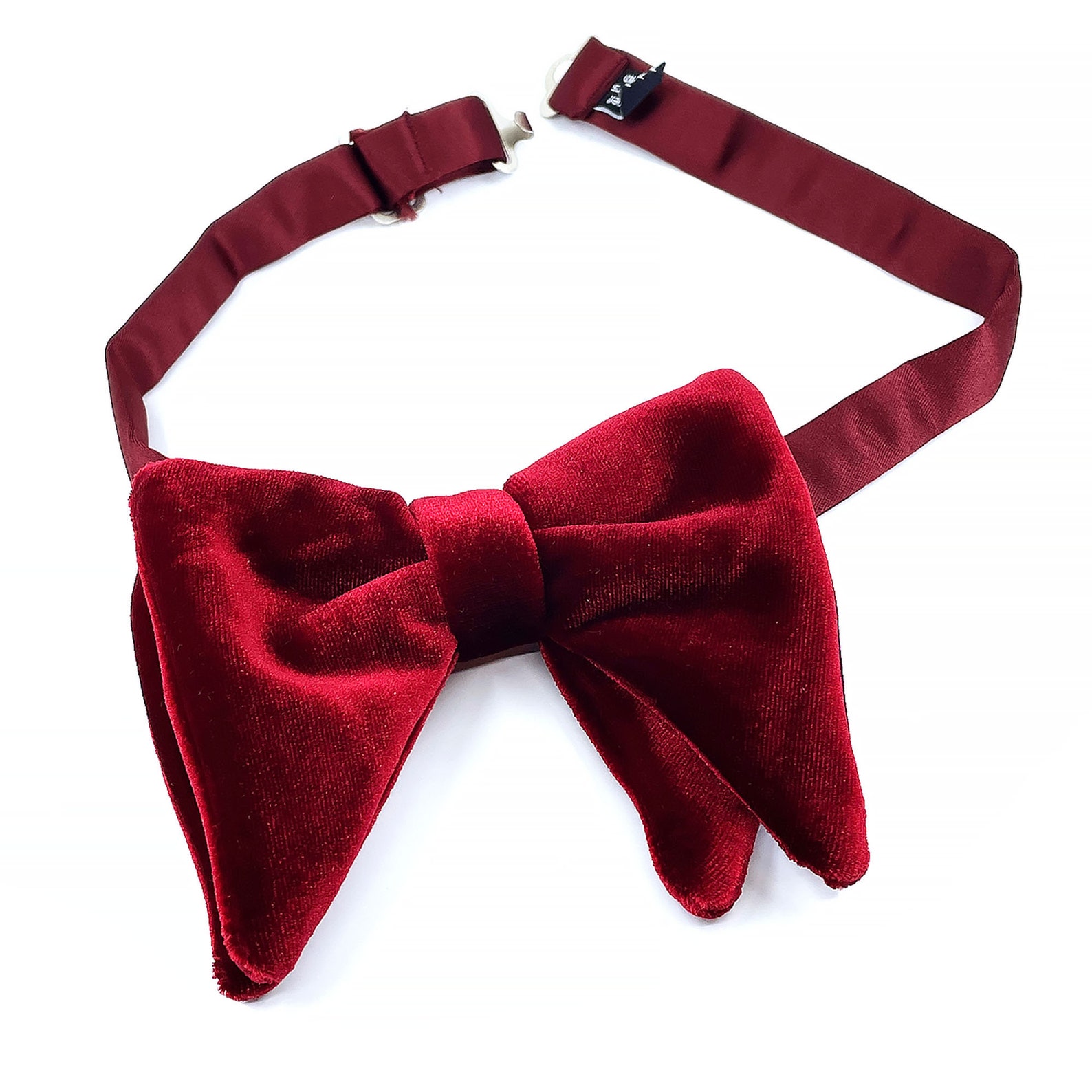 Red Velvet Big Bow Tie, Handmade Formal Statement Accessory - Etsy