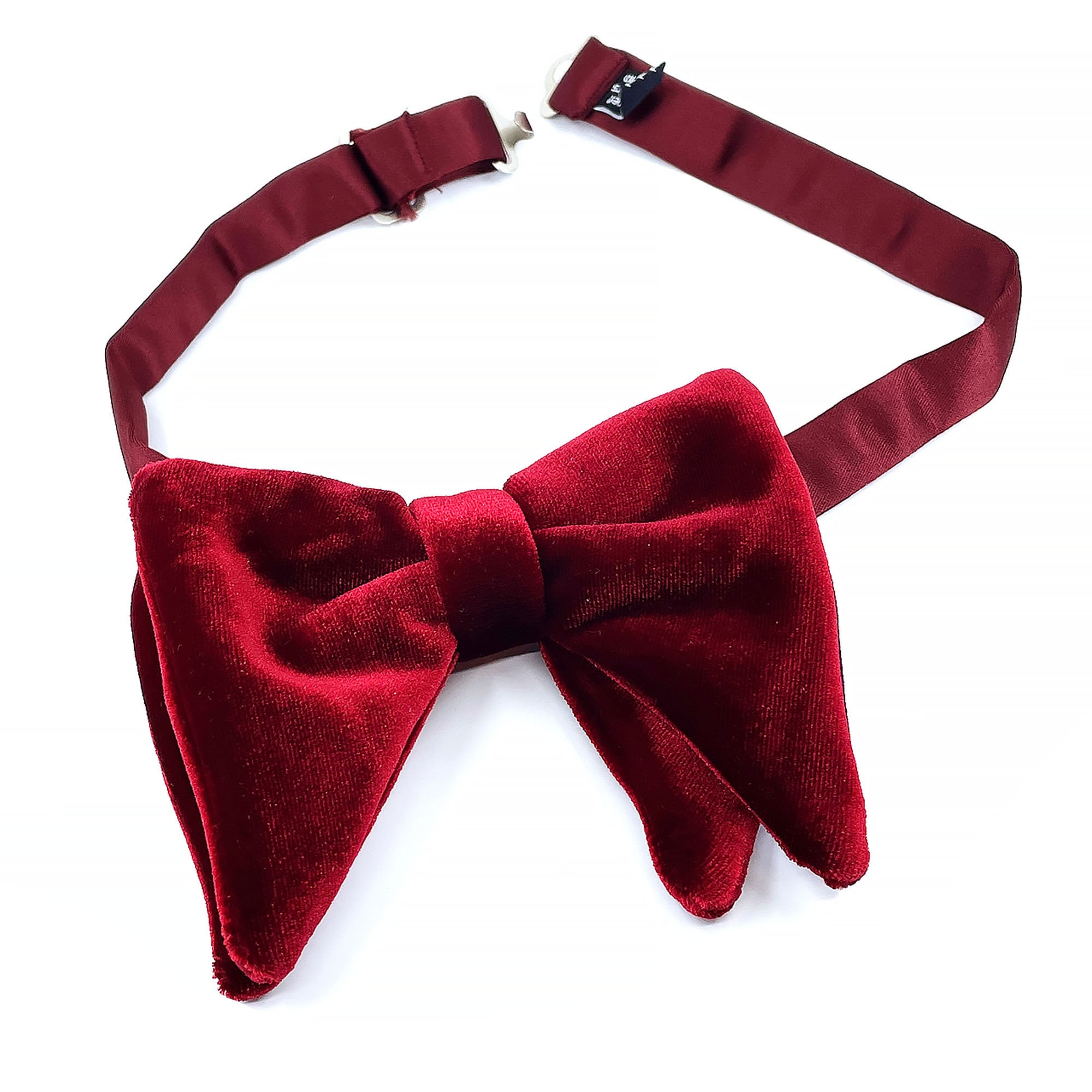 Red Velvet Big Bow Tie, Handmade Formal Statement Accessory - Etsy