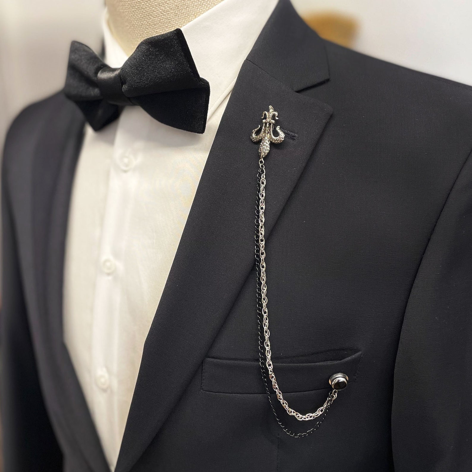 Mens Silver Shirt Collar Pin Jacket Brooch for Men Jacket | Etsy