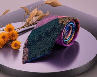 Paisley Pattern Patchwork Unique Tie, Mens Handmade Ties, Colorful Ties ...