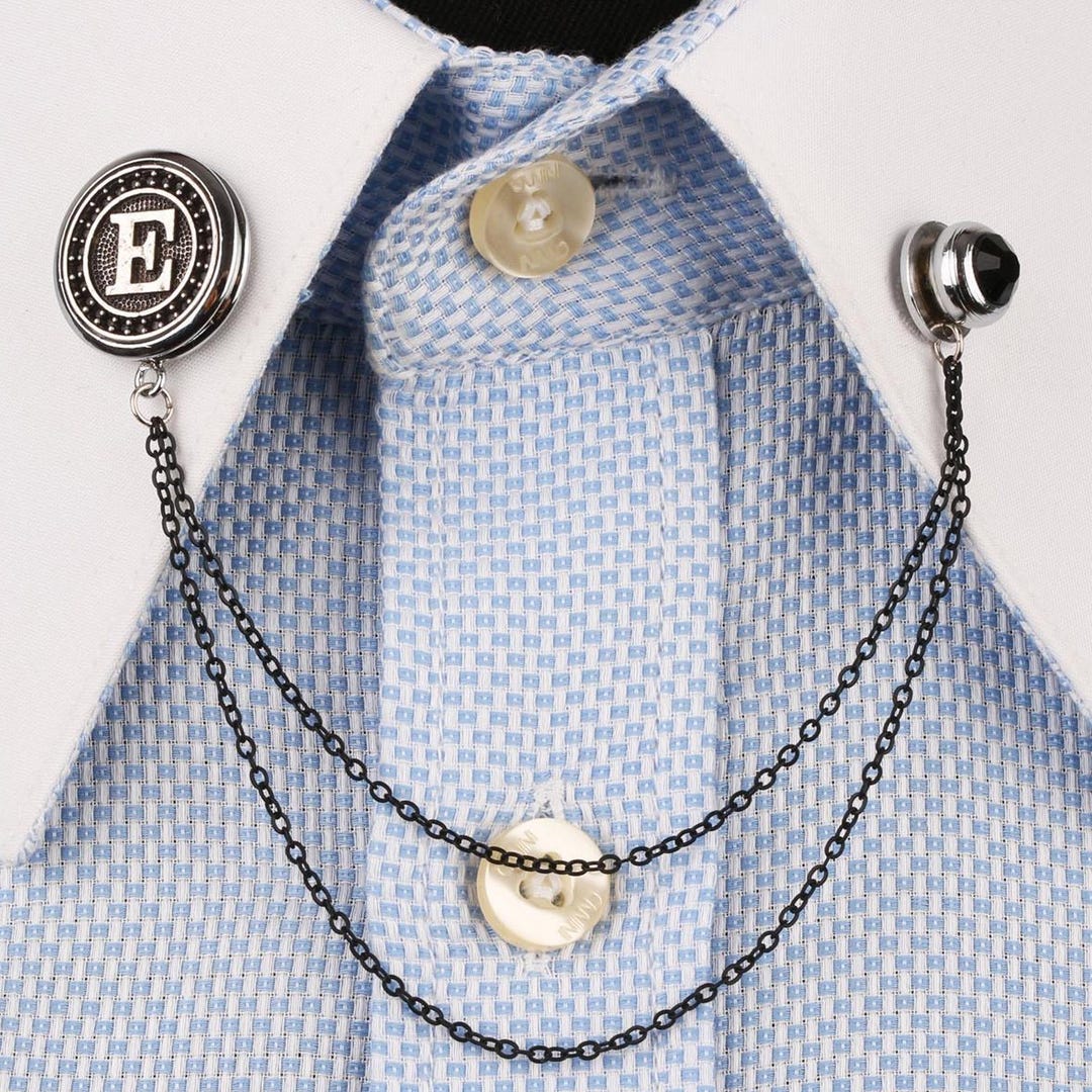 Custom Silver Collar Chain With Personalized Letter Design, Double ...