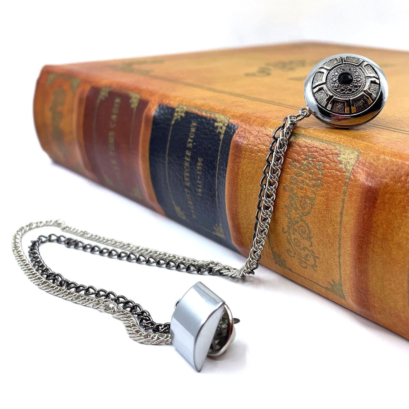 Shirt Collar Pin Chain Jacket Brooch Chain Pin Silver Lapel - Etsy