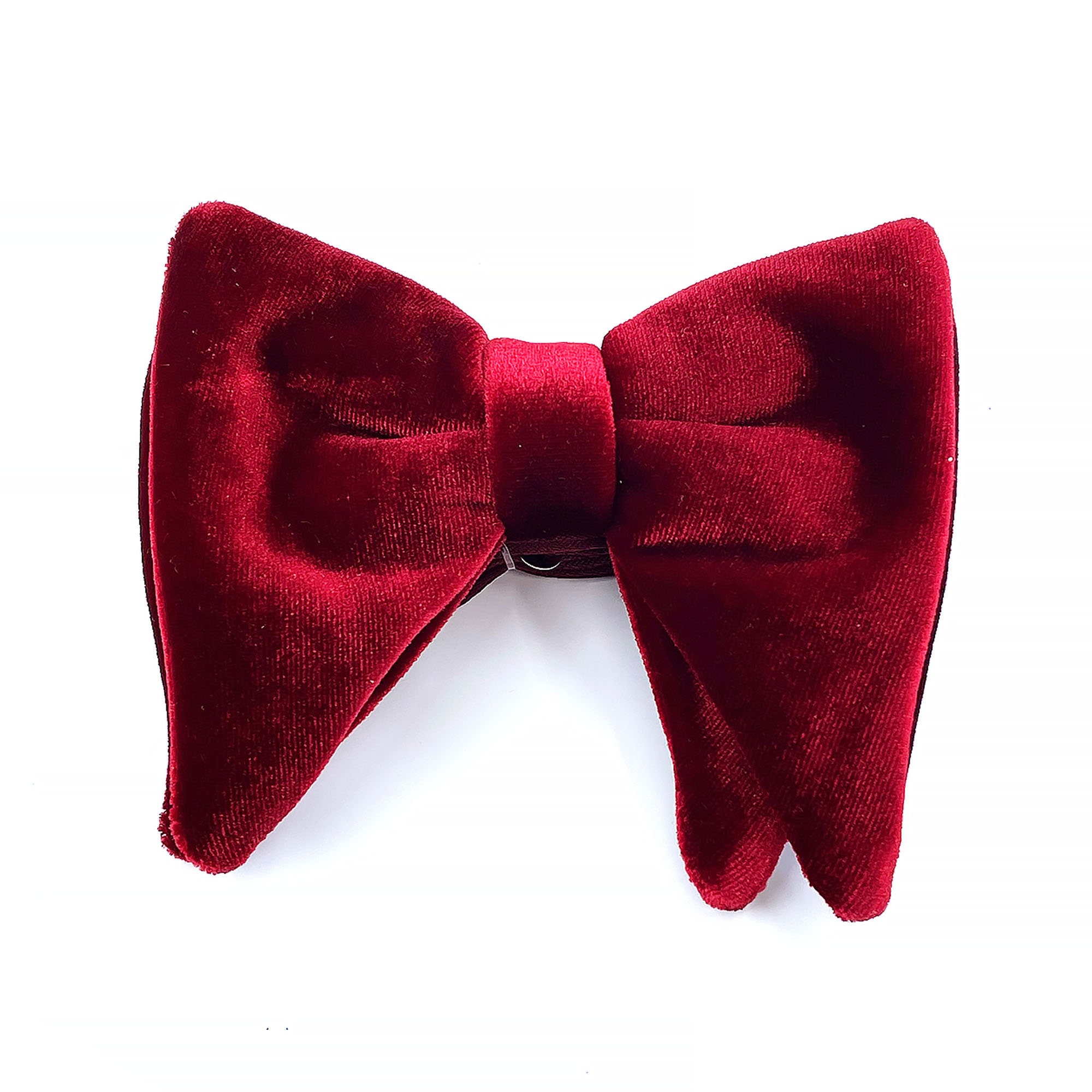 Red Velvet Big Bow Tie, Handmade Formal Statement Accessory - Etsy