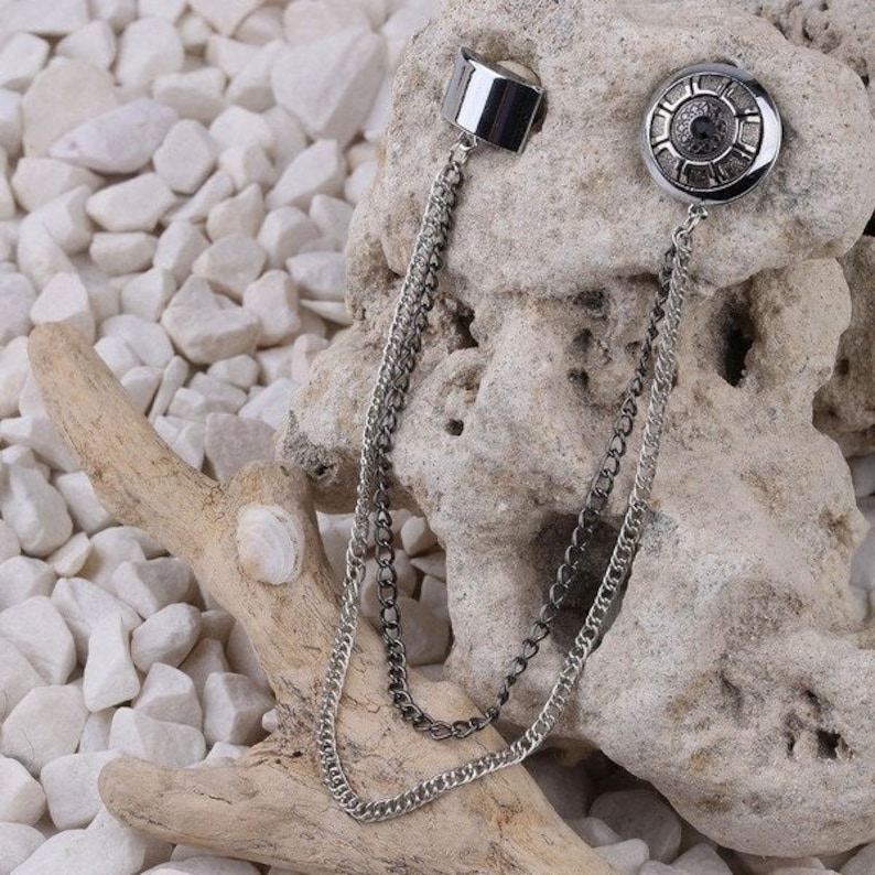 Shirt Collar Pin Chain Jacket Brooch Chain Pin Silver Lapel - Etsy