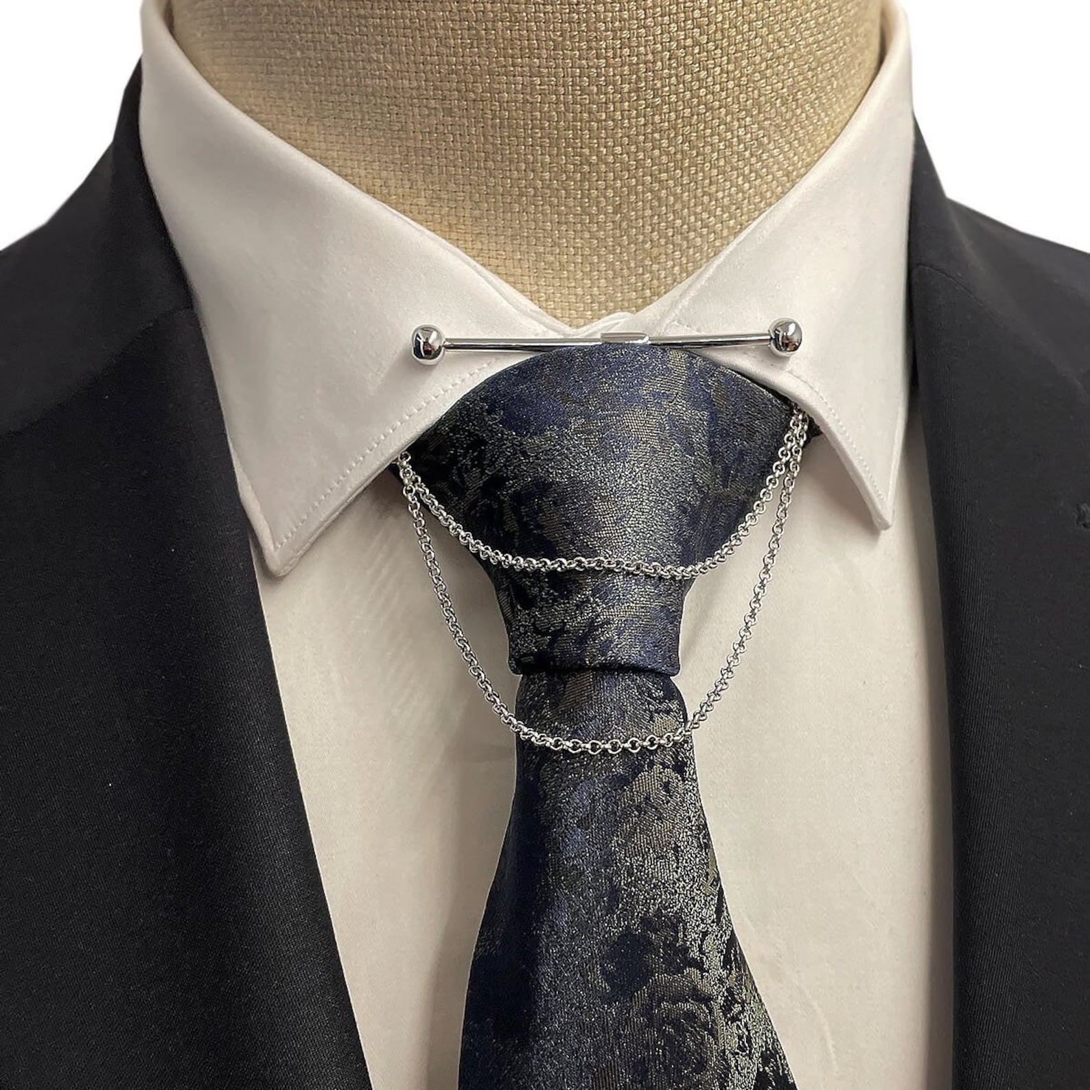 Shirt Collar Bar Chain, Silver Collar Pin Chain, Gold Collar Pin ...